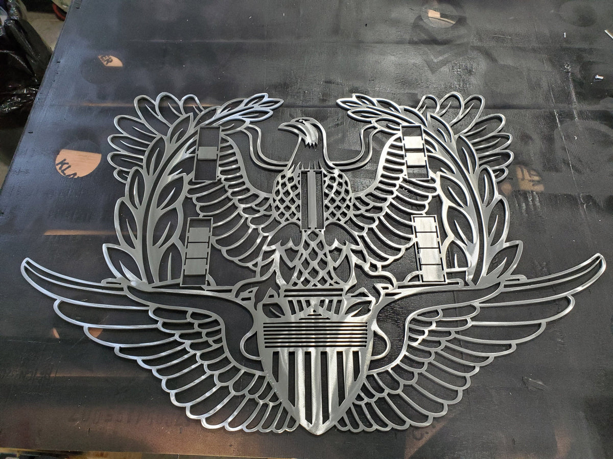 Warrant Officer Eagle Rising Metal Steel Sign with Aviation Wings, Met ...